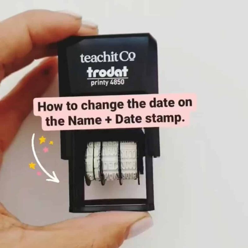 Name + Date Stamp Small | 25 x 5mm - Teachit Co