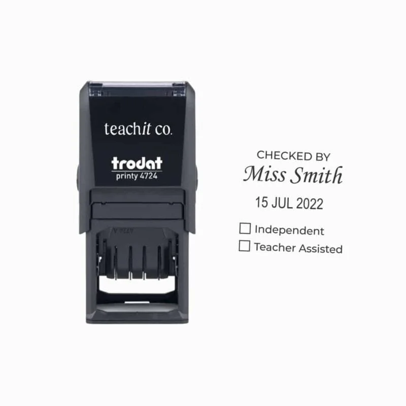 Name + Date Stamp Square | 40 x 40mm - Teachit Co